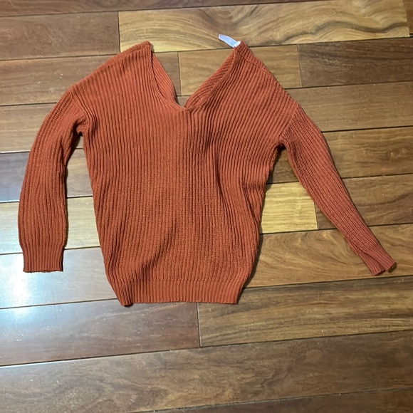 Alya | Sweaters | Burnt Orange Twist Back Womens Sweater | Poshmark